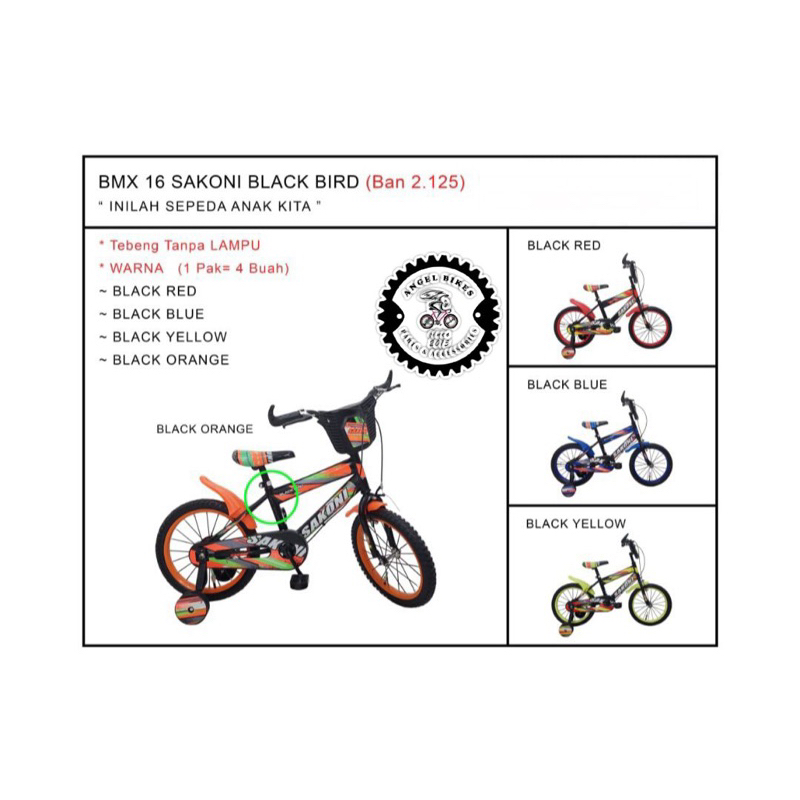 Jual Sepeda Anak Uk 16” BMX Sakoni Black Bird | Shopee Indonesia