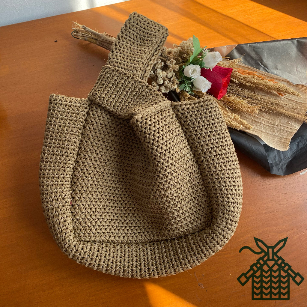 Jual tas hamper knot bag rajut / tas rajut unik ala jepang | Shopee ...