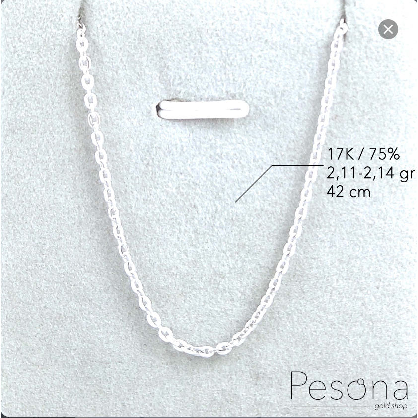 Jual KALUNG EMAS PUTIH MODEL RANTAI NORI 42 cm | 17K | 2,14 gram ...