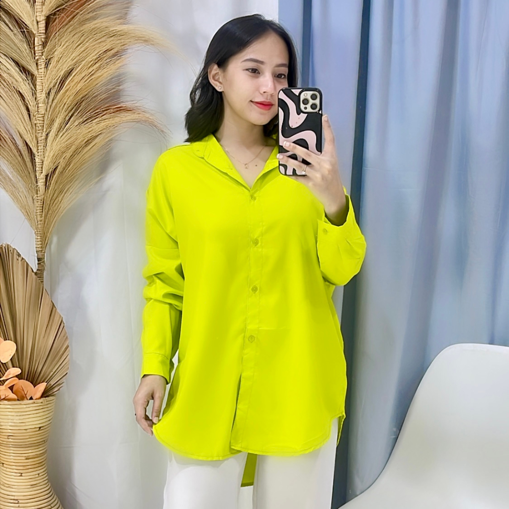 Jual RX FASHION - Dexy Loose Oversize XXL Shirt Katun Poly / Kemeja ...