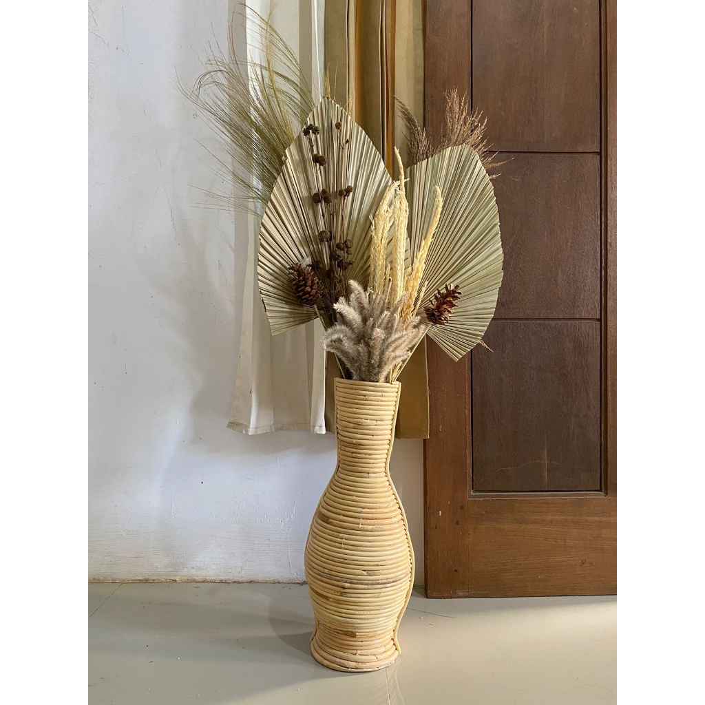 Jual Paket Bunga Kering dan Pot Guci Tinggi 50cm | Shopee Indonesia