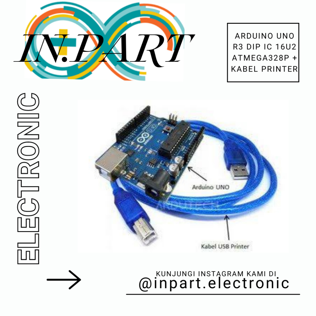 Jual Uno R3 Dip Atmega328p Atmega 16u2 Compatible Board Plus Kabel