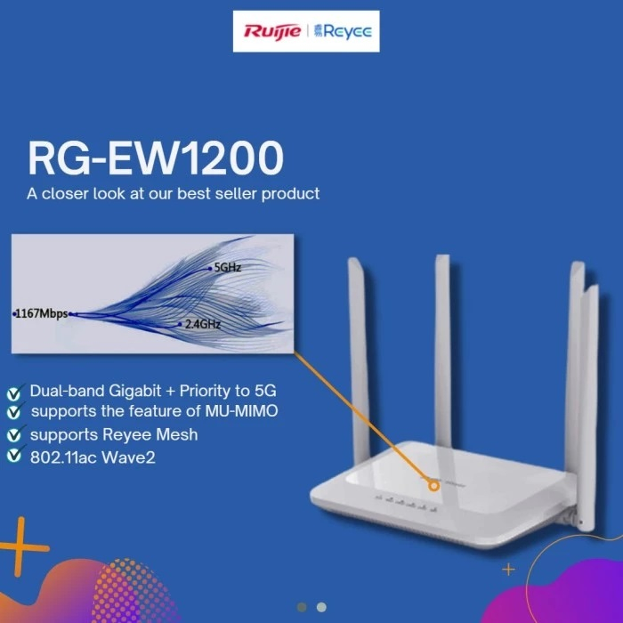 Jual Ruijie RG-EW1200 1200M Dual-band Wireless Router | Shopee Indonesia