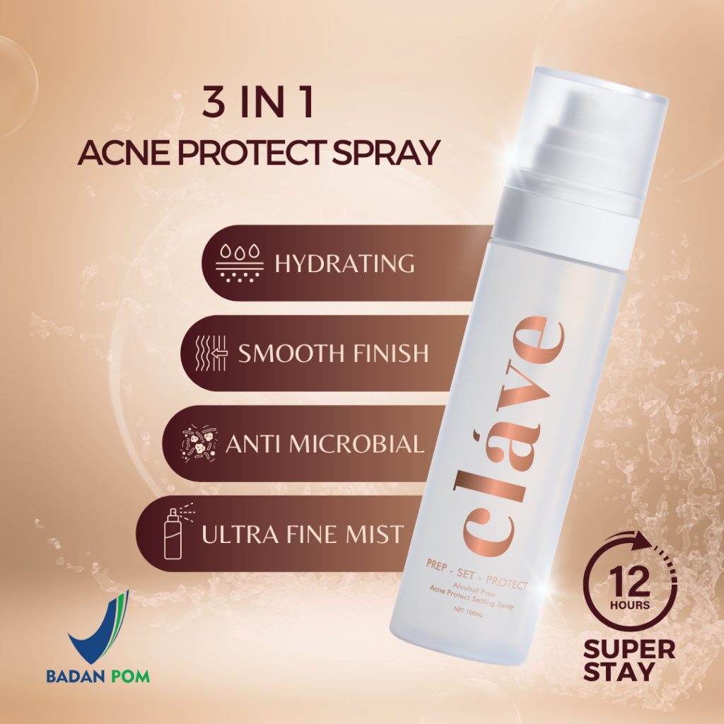 Jual CLAVE 3in1 Acne Protect Setting Spray Alcohol Free Acne Prone Skin ...