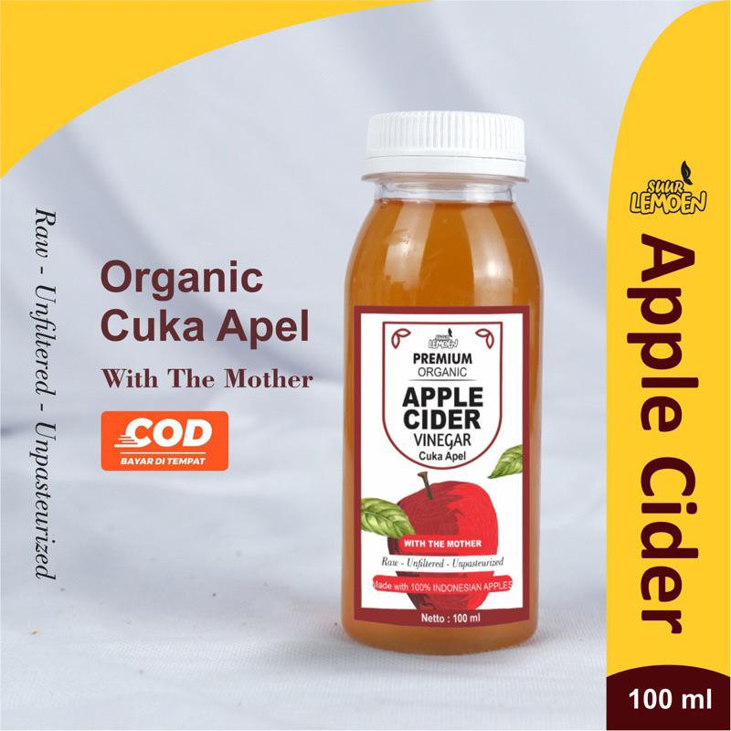 Jual Cuka Apel Premium Apple Cider Vinegar Organic With Mother 100 Ml Shopee Indonesia