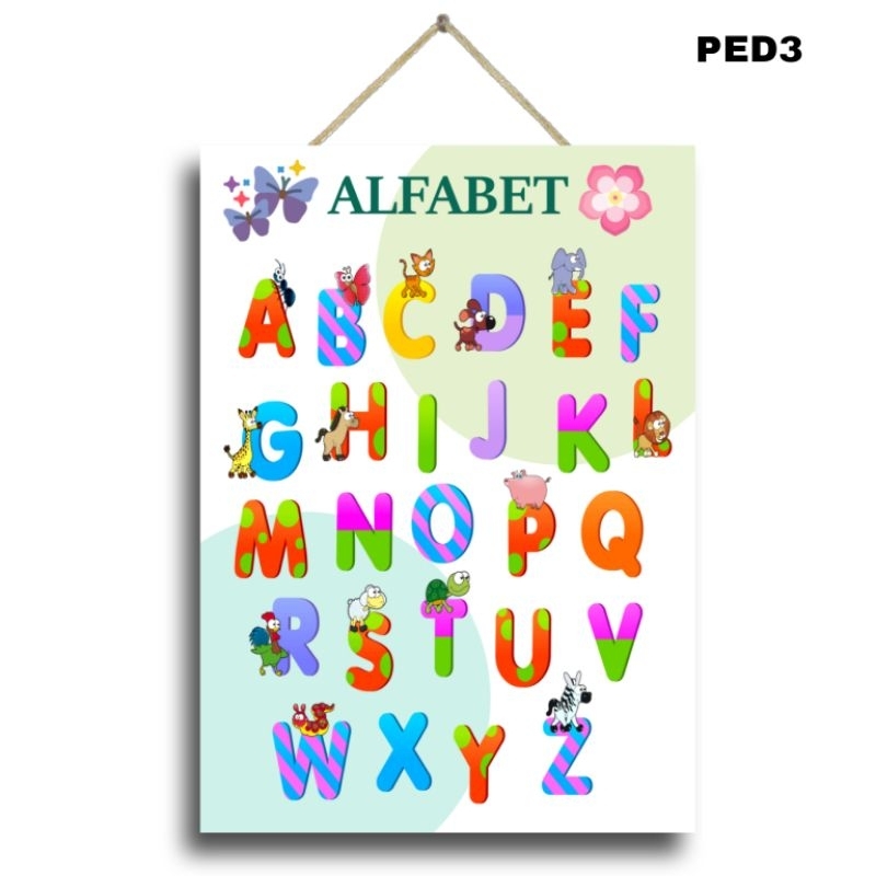 Jual Hiasan dinding poster EDUKASI huruf alfabet Ukuran Papan 30x20 cm ...