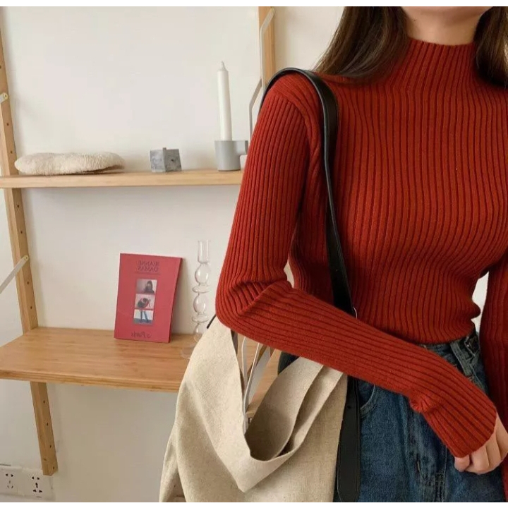 Jual Inner Rajut Termurah Baju Dalaman Turtleneck Knit Manset | Shopee ...