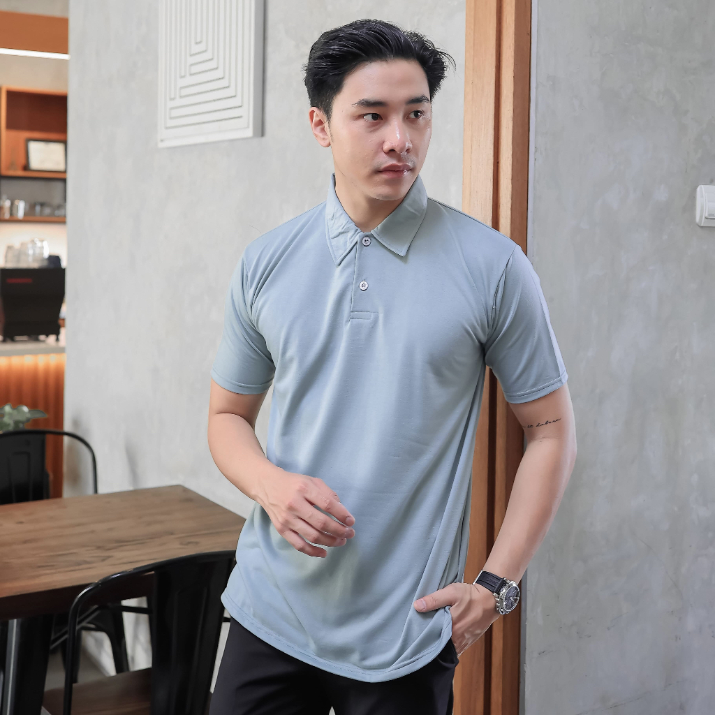 Jual DANESH T-shirt Basic Polo Pendek Pria Atasan Kaos Polos Kancing ...