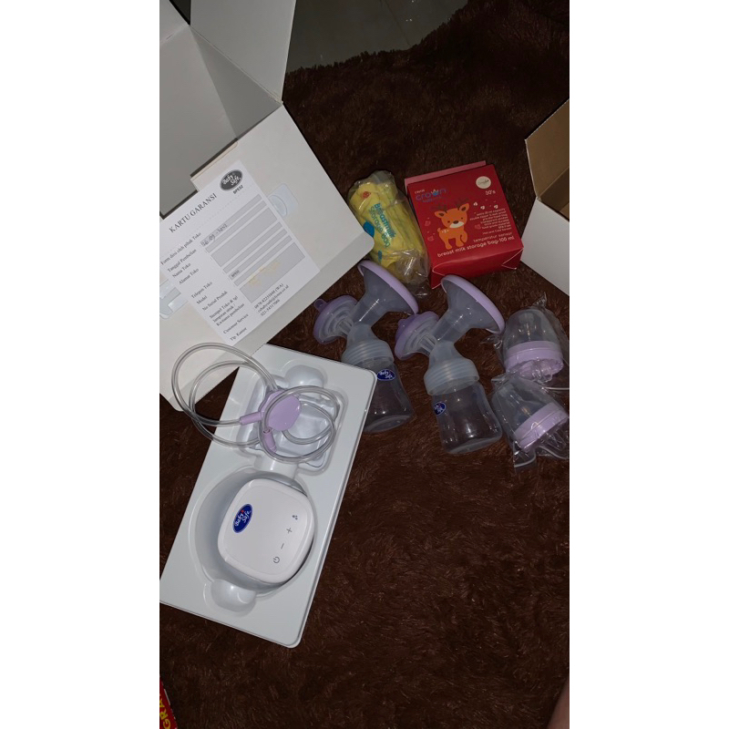Jual pompa asi breastpump double electric babysafe bpe02 purple ...