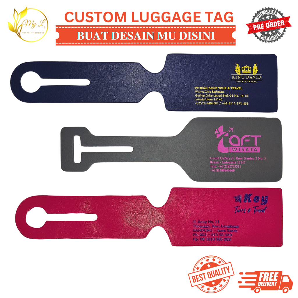 Jual My.L CUSTOM - Luggage tag Custom, Bag tag koper Name tag Travel ...