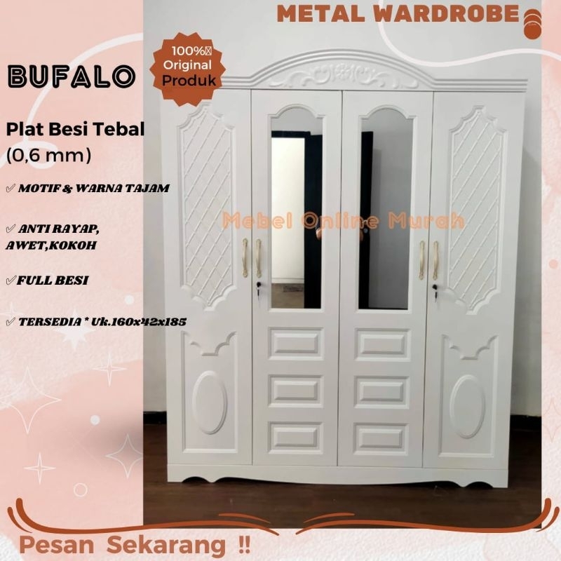 Jual LEMARI BESI 4 PINTU IMPORT CEA8168 -Lemari baju besar -Almari ...
