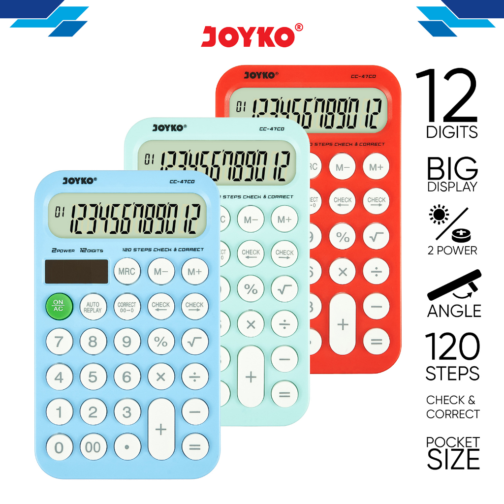 Jual Joyko MINI Calculator 12 Digit / Kalkulator Kecil Joyko 12 Angka ...