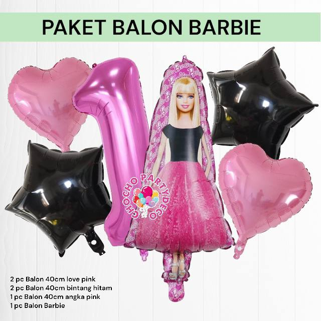 Jual Paket Balon BARBIE ANGKA A / Dekorasi Ulang Tahun BARBIE KEN ...