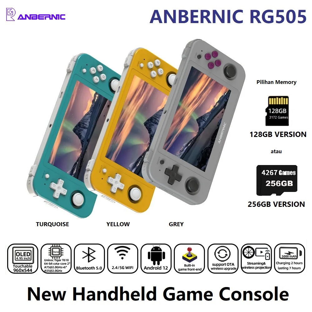 Jual ANBERNIC RG505 - Dual Mode Emulator Retro Game Handheld Console ...