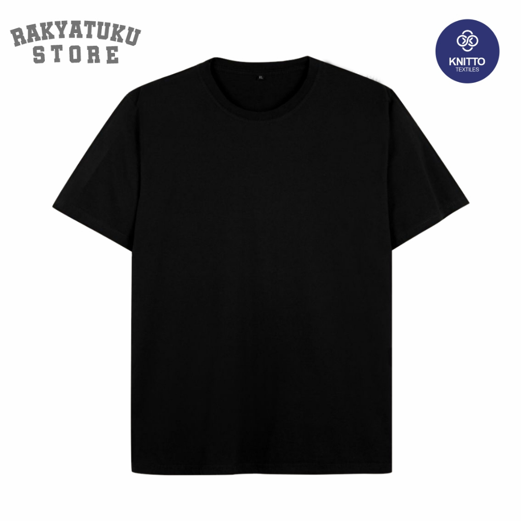 Jual Kaos Hitam Polos Pria Wanita Cotton Combed 20s Knitto Lengan ...