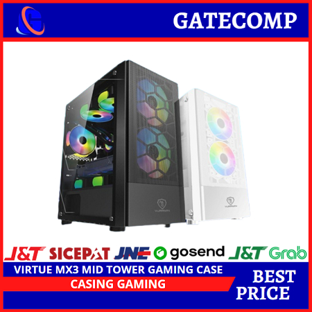 Jual VURRION VIRTUE MX3 MID TOWER GAMING CASE INCLUDE 3X120mm rgb case ...