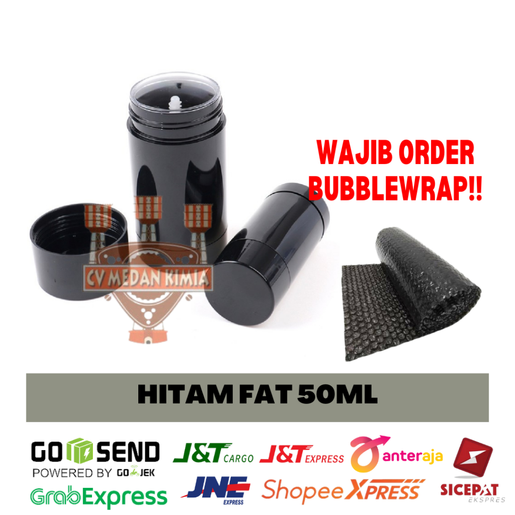Jual botol kosong 50ml 30ml 15ml deodorant stick hitam putih ...
