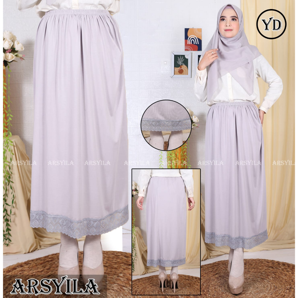 Jual Rok Wanita Panjang Renda Lebar Bahan Rayon Premium / Bawahan ...