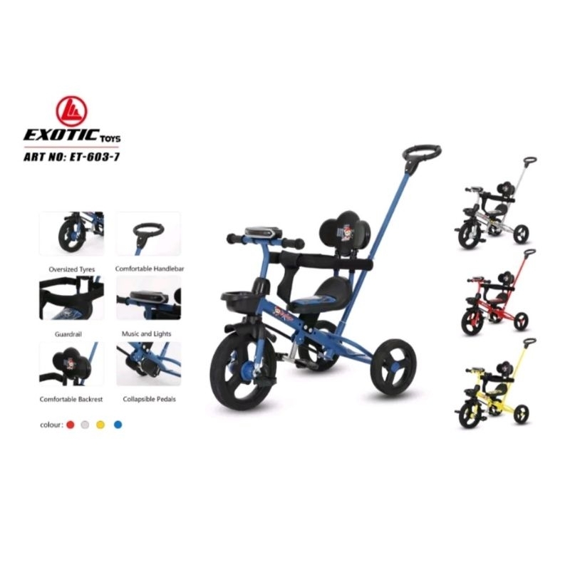 Jual Sepeda roda tiga anak exotic ET 603-7 (ban karet) new design ...