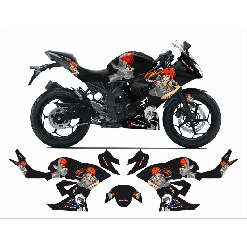Jual DECAL CUSTOM KAWASAKI NINJA MONO 250 SL FULL BODY VARIASI SAMURAI ...