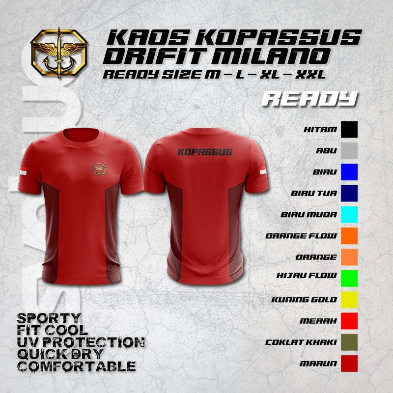 Jual Kaos Kopassus / Kaos Kopassus Bahan Dryfit Milano Premium / Kaos ... Jual Kaos Kopassus / Kaos Kopassus Bahan Dryfit Milano Premium / Kaos ...
