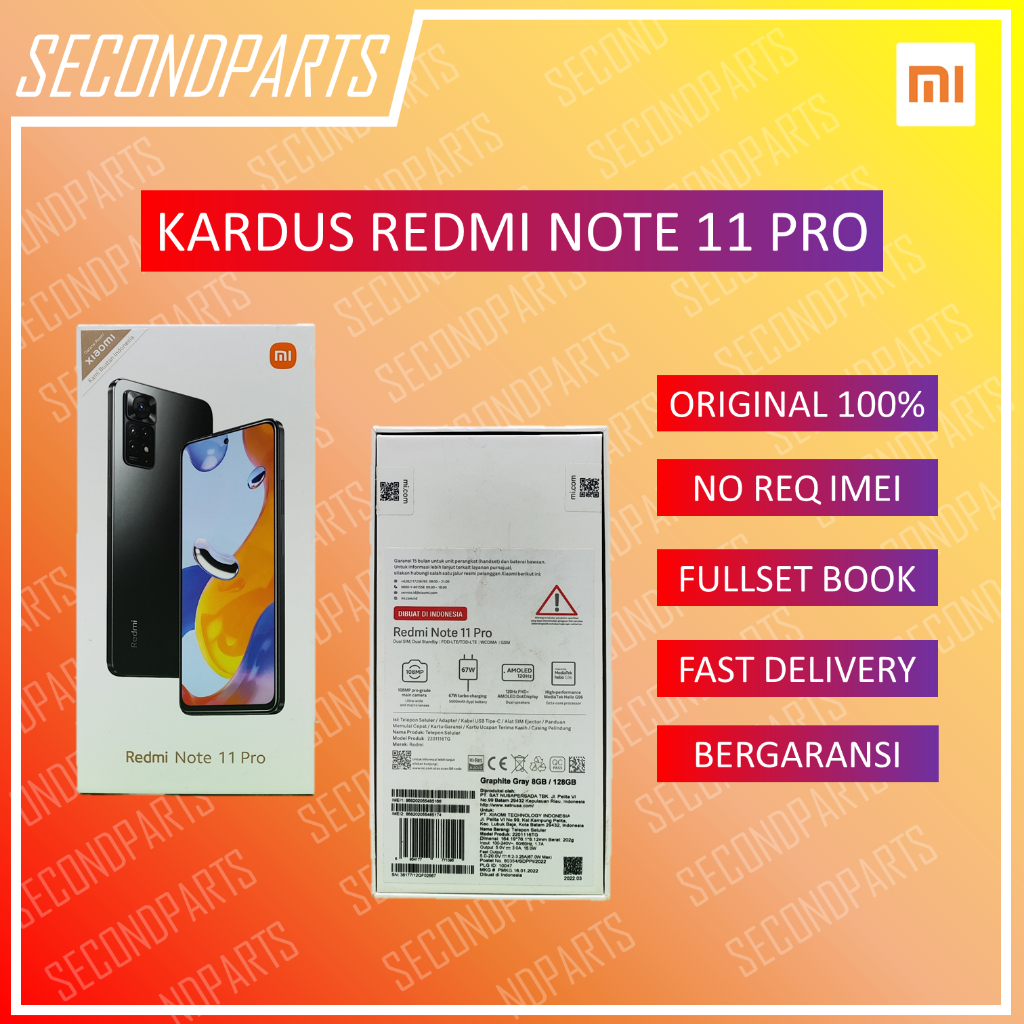Jual DUS BOOK KARDUS BOX XIAOMI REDMI NOTE 11 PRO ORIGINAL COPOTAN ...