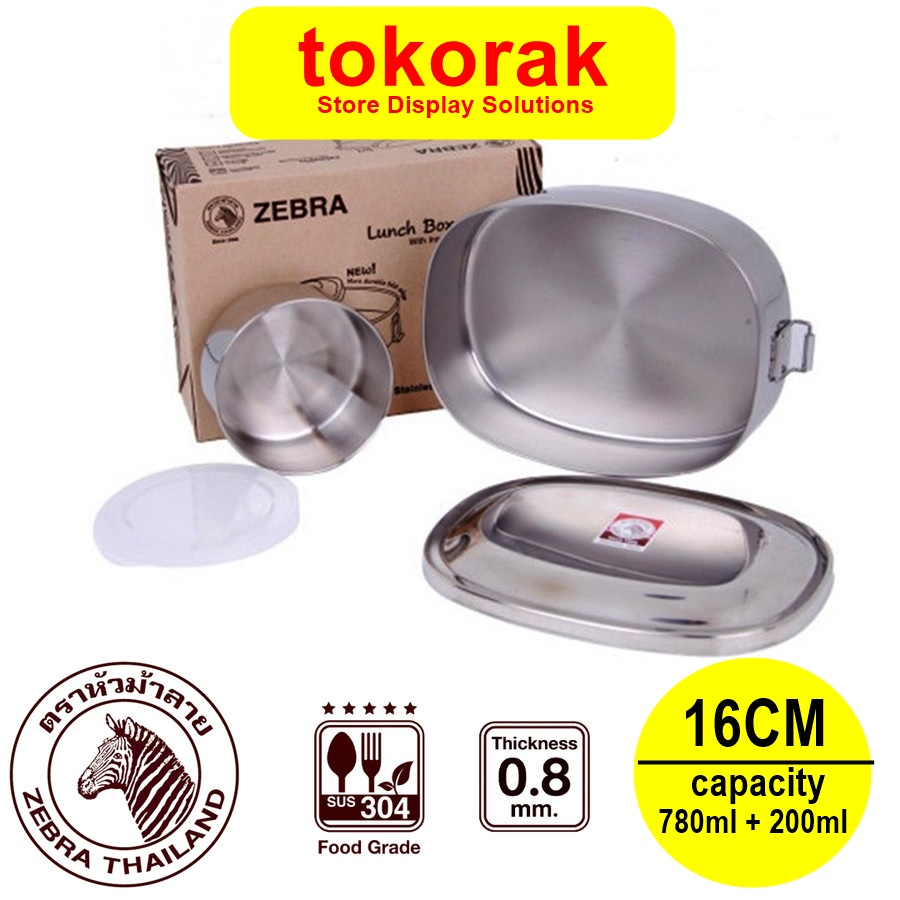 Jual ZEBRA LUNCH BOX 16 CM INSERT BOX 152016 RANTANG STAINLESS-KOTAK ...