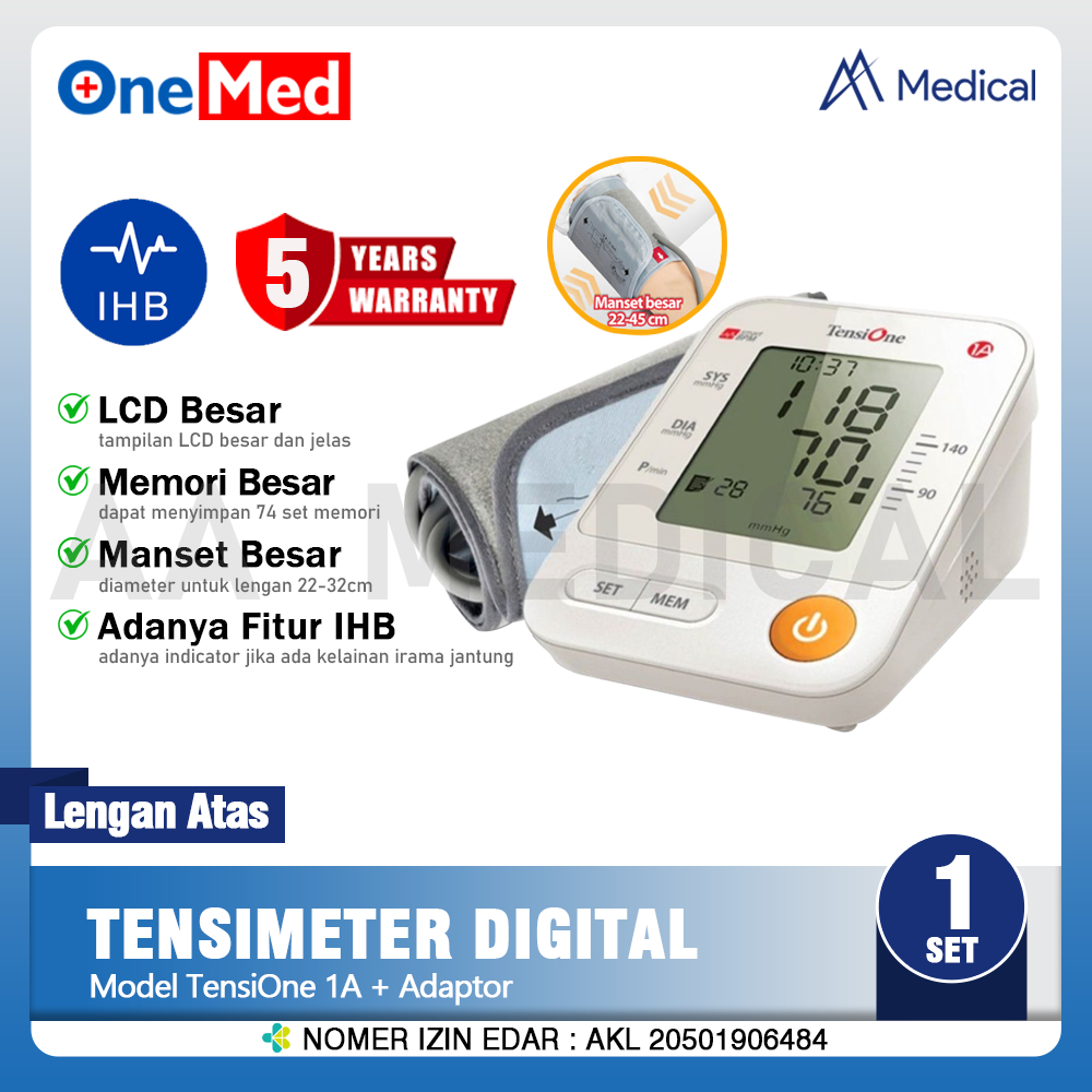Jual ONEMED TensiOne 1A Tensimeter Digital Alat Tensi Darah + Adaptor ...