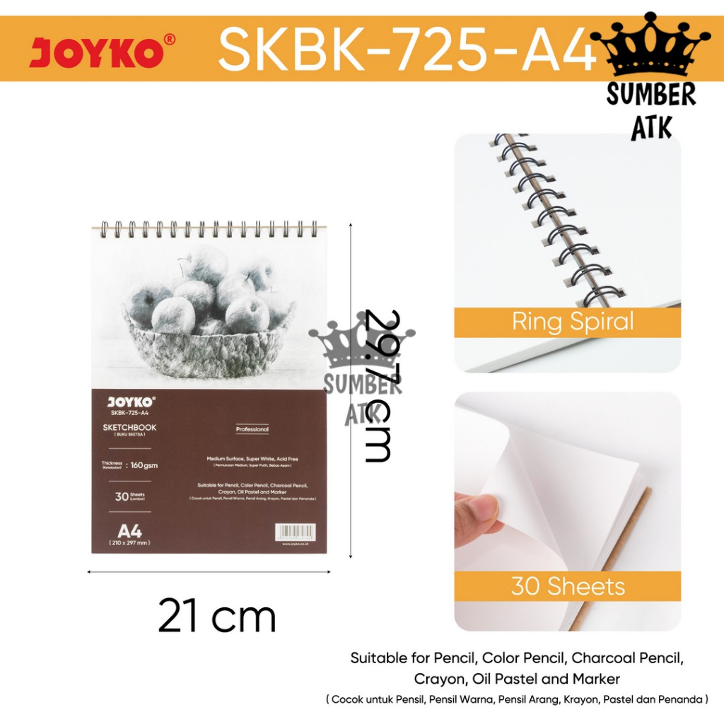 Jual Buku Sketsa Gambar Sketch Book Joyko SKBK-725 A5 A4 A3 | Shopee Indonesia