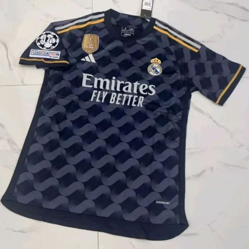 Jual FULL PATCH UCL Jersey Bola Pria REAL MADRID Away+UCL+WCC TERBARU ...