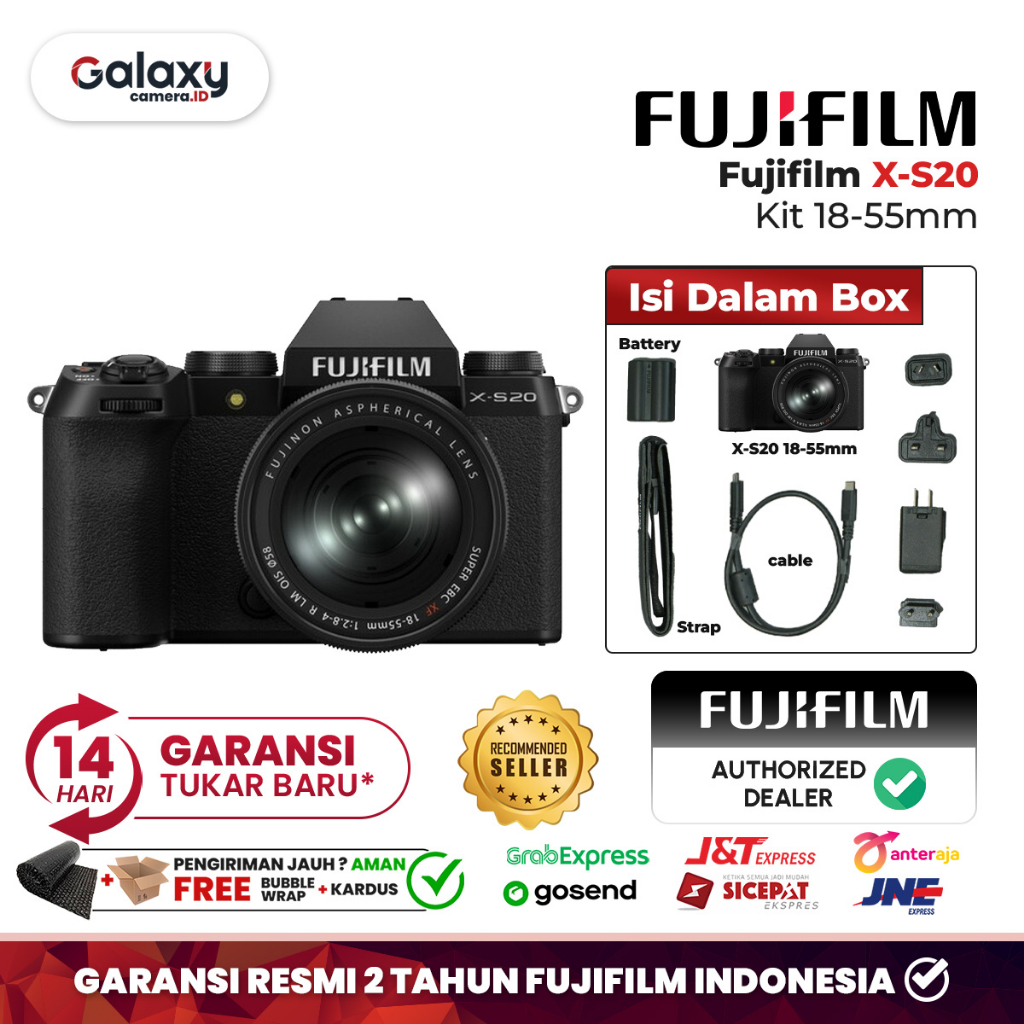 Jual Fujifilm X-S20 Kit 18-55mm Kamera Mirrorlss Fuji XS 20 XS20 Resmi | Shopee Indonesia