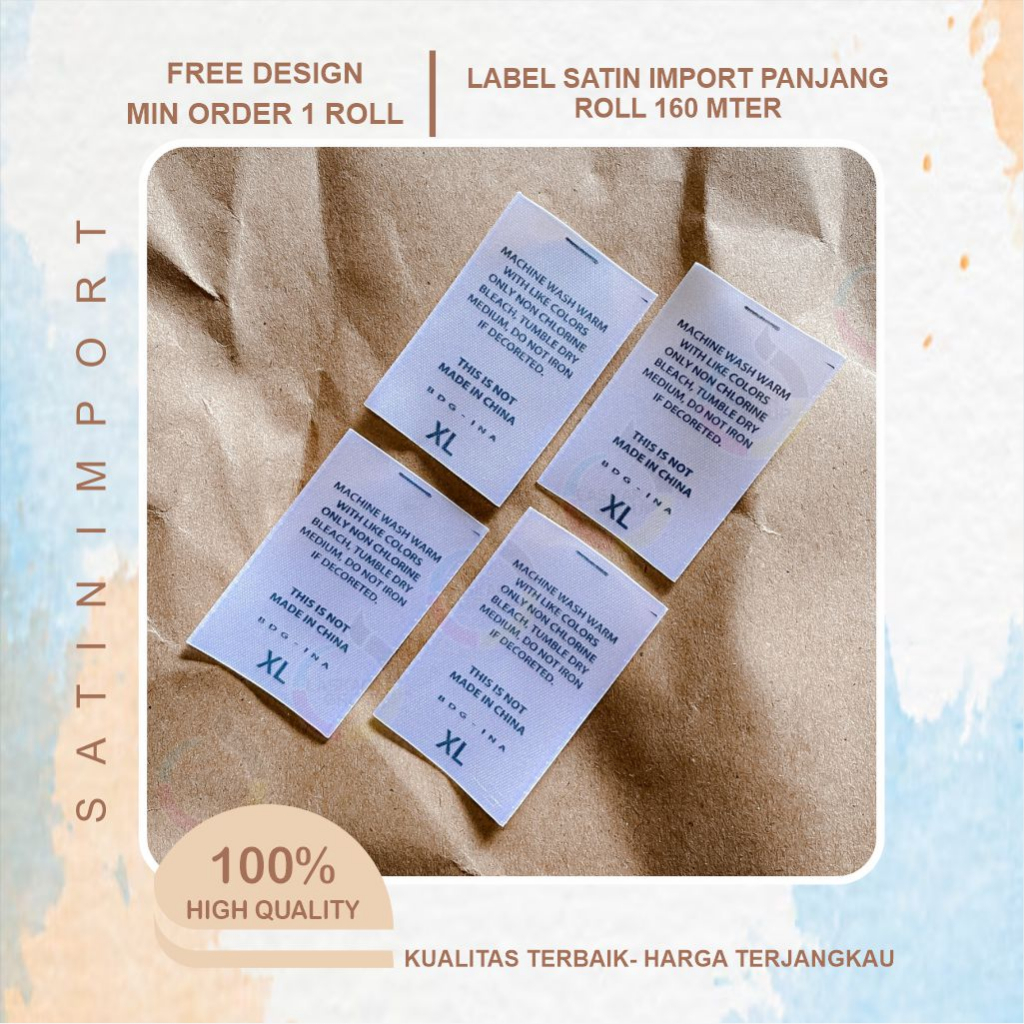 Jual label satin/label baju/label satin tebal/label satin printing ...