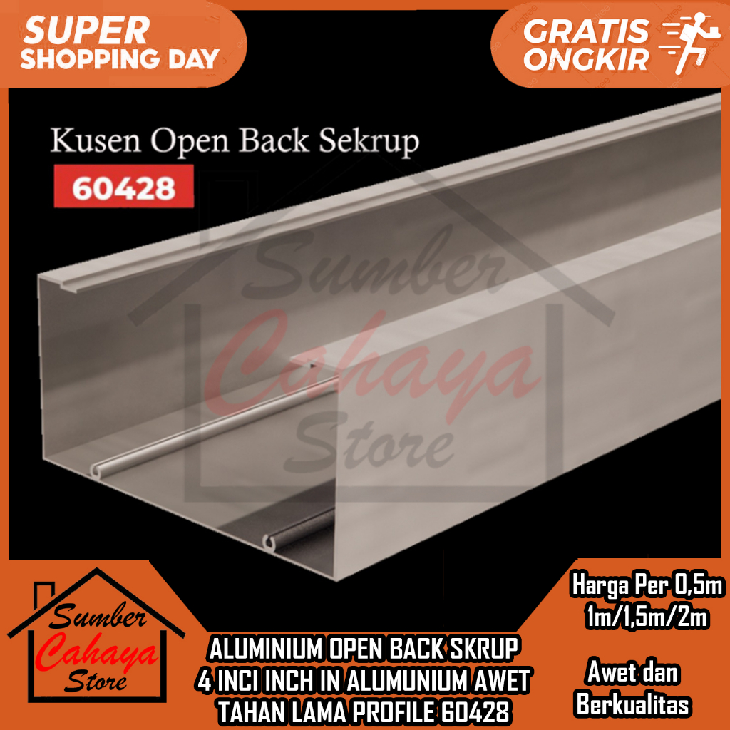 Jual ALUMUNIUM OPEN BACK OPENBACK SKRUP 4 IN INCI INCH INCHI PROFIL ...