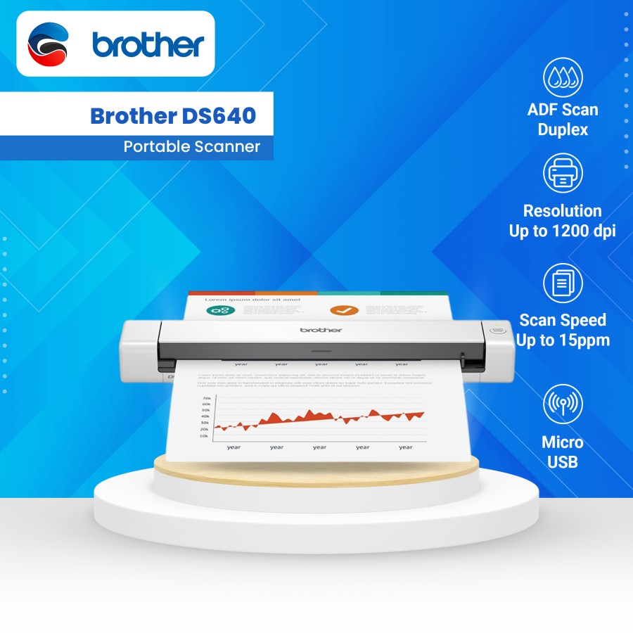 Jual BROTHER Scanner DS640 Portabel Compact Mobile Scanner Brother DS ...