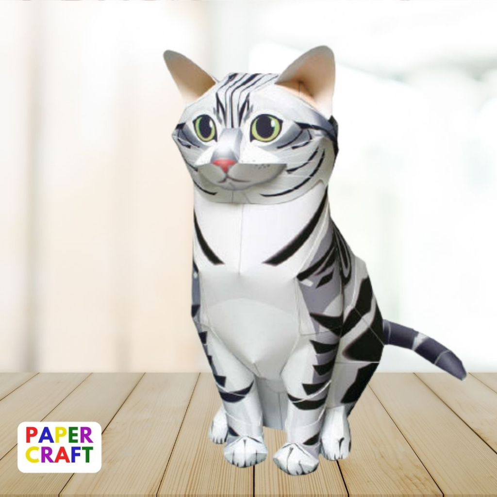 Jual (DIY) Papercraft Kucing (American Shorthair) - Cetak Pola ...