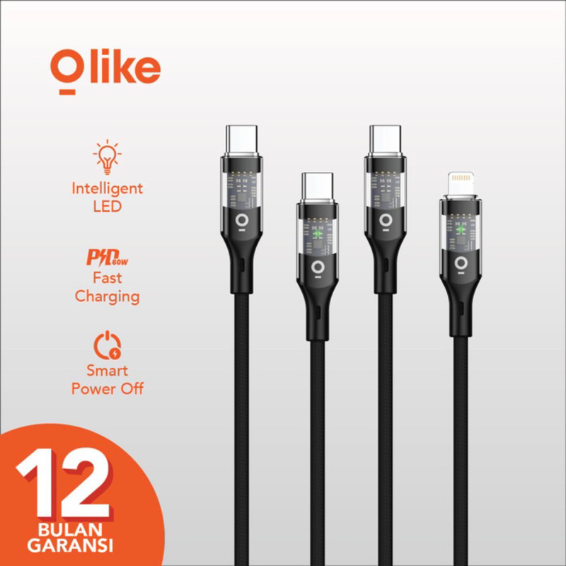 Jual Kabel Data OLIKE D103CC / D103CL Charger USB TYPE-C to IPHONE ...