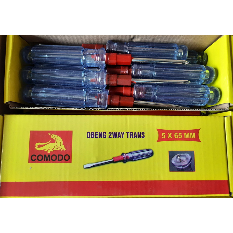 Jual OBENG 2 WAY COMODO/FORTEC TRANSPARAN 3" & 4" KECIL BESAR | Shopee Indonesia