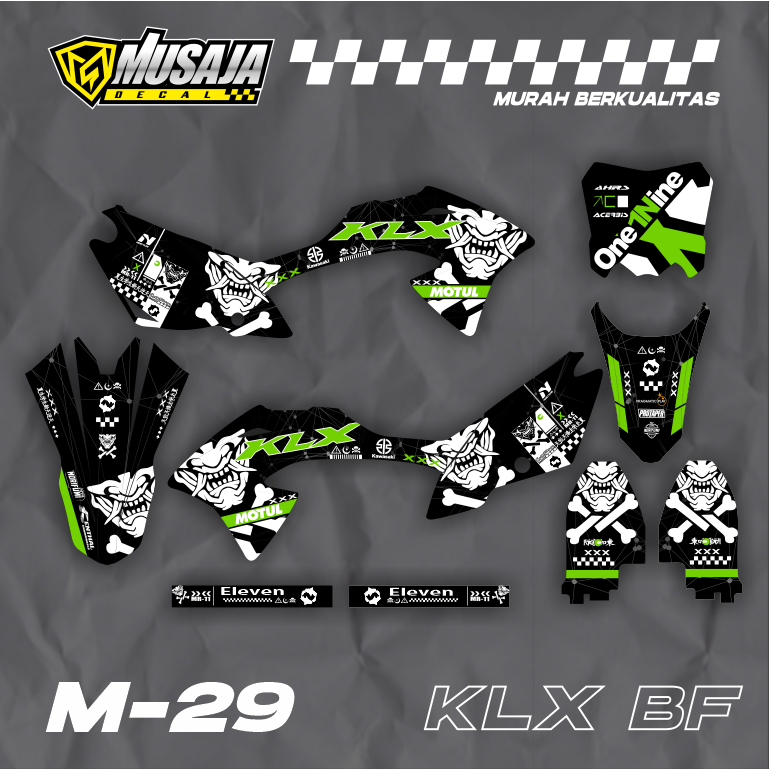Jual Decal stiker KLX BF full body hitam hijau putih tengkorak keren ...