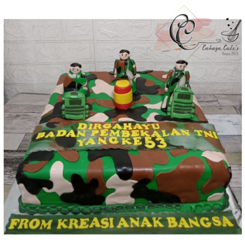 Jual Kue Ulang Tahun Tentara / TNI Cake / Kue Ultah Angkatan Darat ...