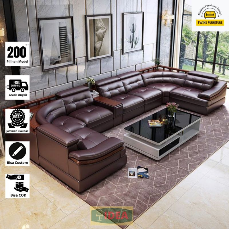 Jual IDEA - Sofa Letter U Jumbo Full Kulit Elegant Kualitas Premium ...