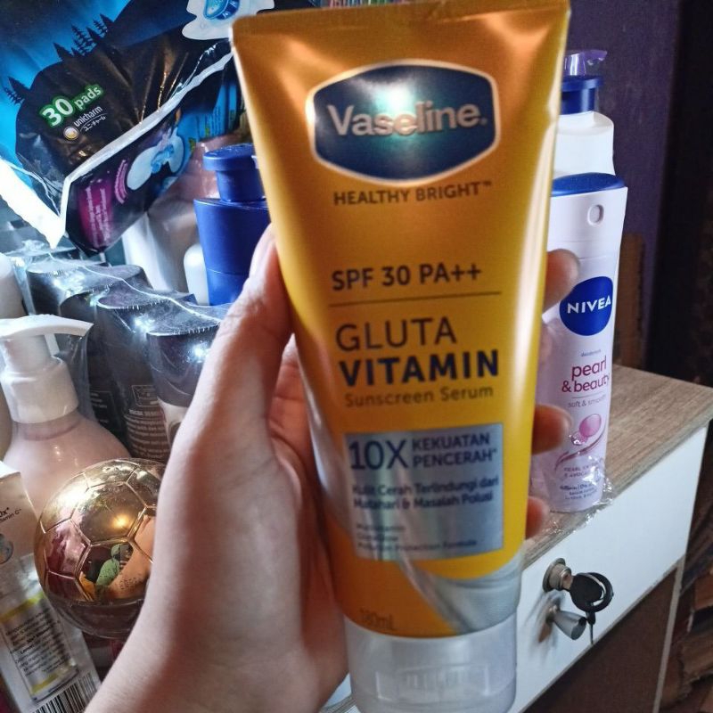 Jual Vaseline Healthy Bright sunscreen Serum SPF30 PA++ gluta vitamin 180ml ( kemasan baru ...