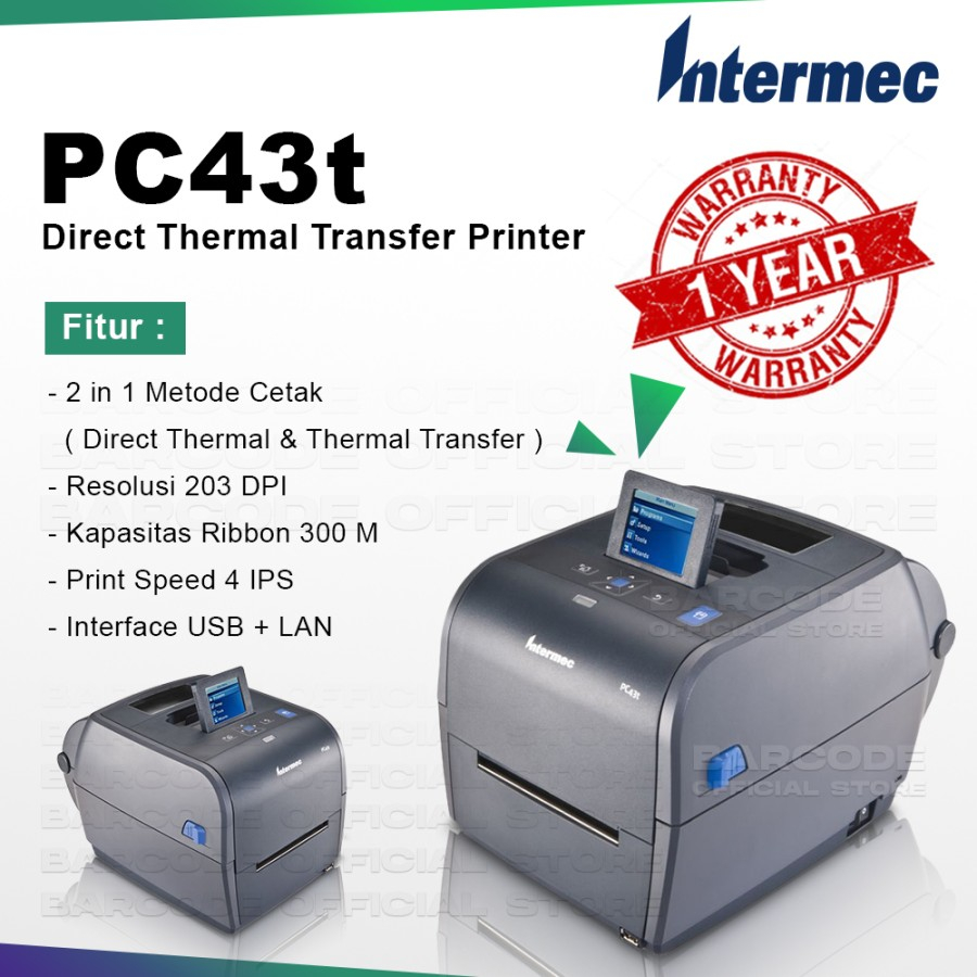 Jual Barcode Termal Printer Intermec PC43 Cetak Label Harga Pengiriman ...