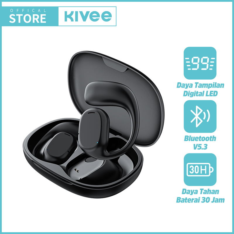 Jual KIVEE Earphone TWS Wireless Sports Ear Clip-on Bluetooth 5.3 ...