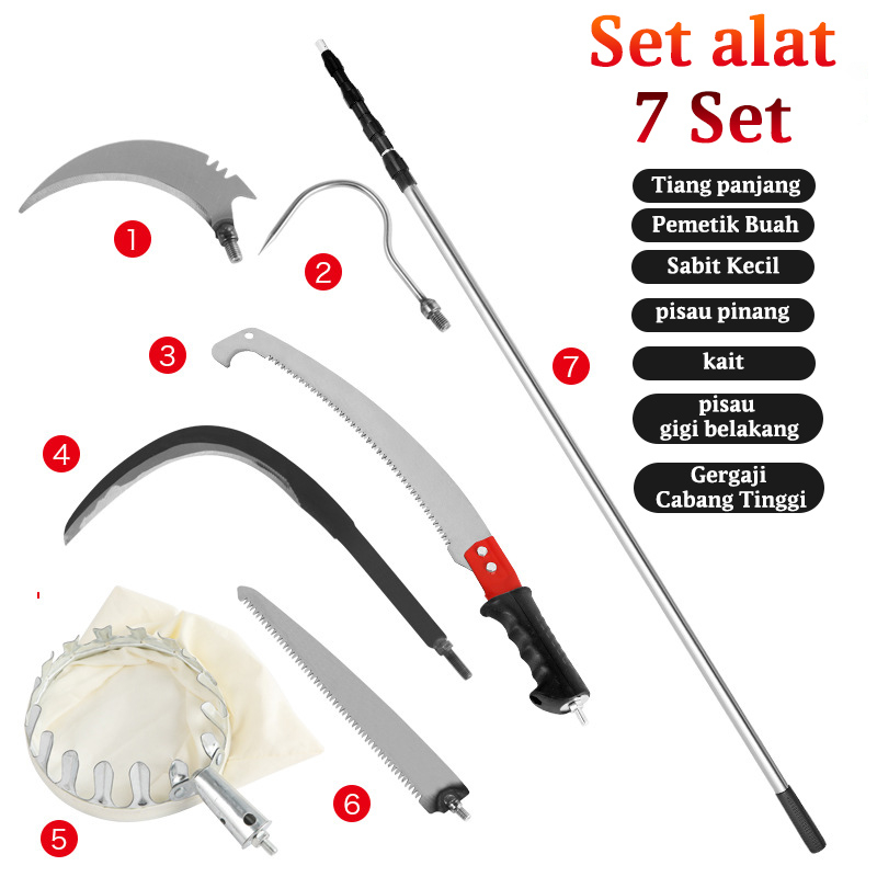 Jual 7 Set 3/5/7/10M Alat Pemetik Buah Alat Berkebun Pemetik Buah ...