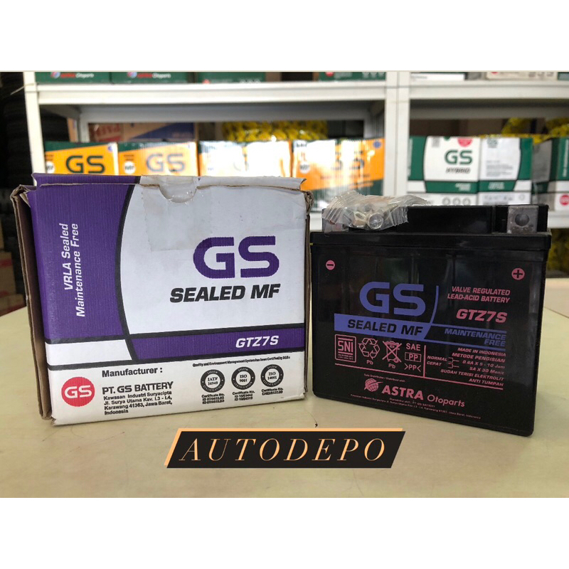 Jual AKI MOTOR GS ASTRA GTZ7V 12V utk NMAX, AEROX, KLX, LEXI, FREEGO ...