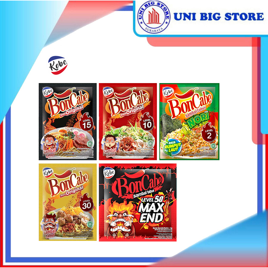 Jual KOBE BonCabe Bumbu Tabur Original Nori Sachet 6 gr Sambal Tabur ...