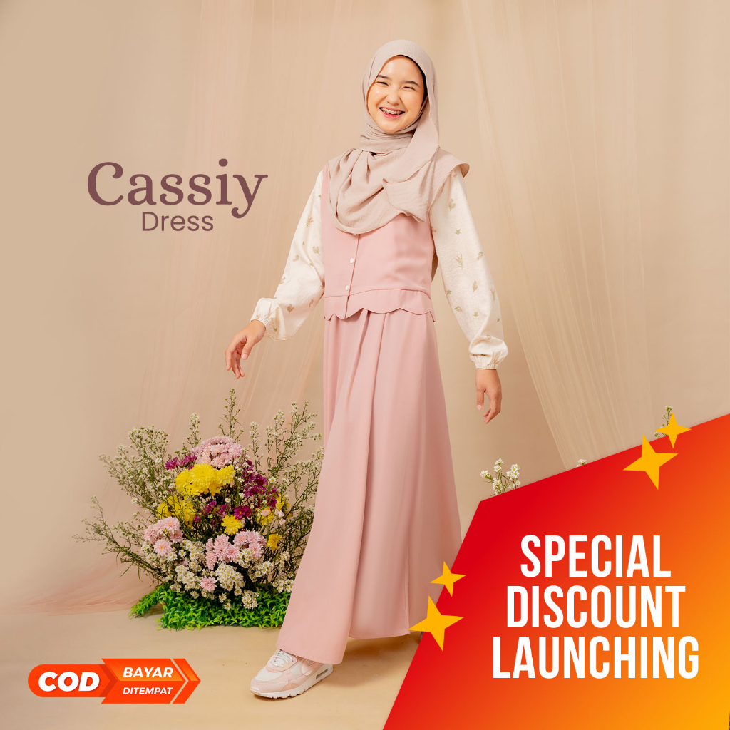 Jual Jilbrave Cassiy Dress Motif Bunga Model 2 in 1 Look | Feminine Outfit | Shopee Indonesia