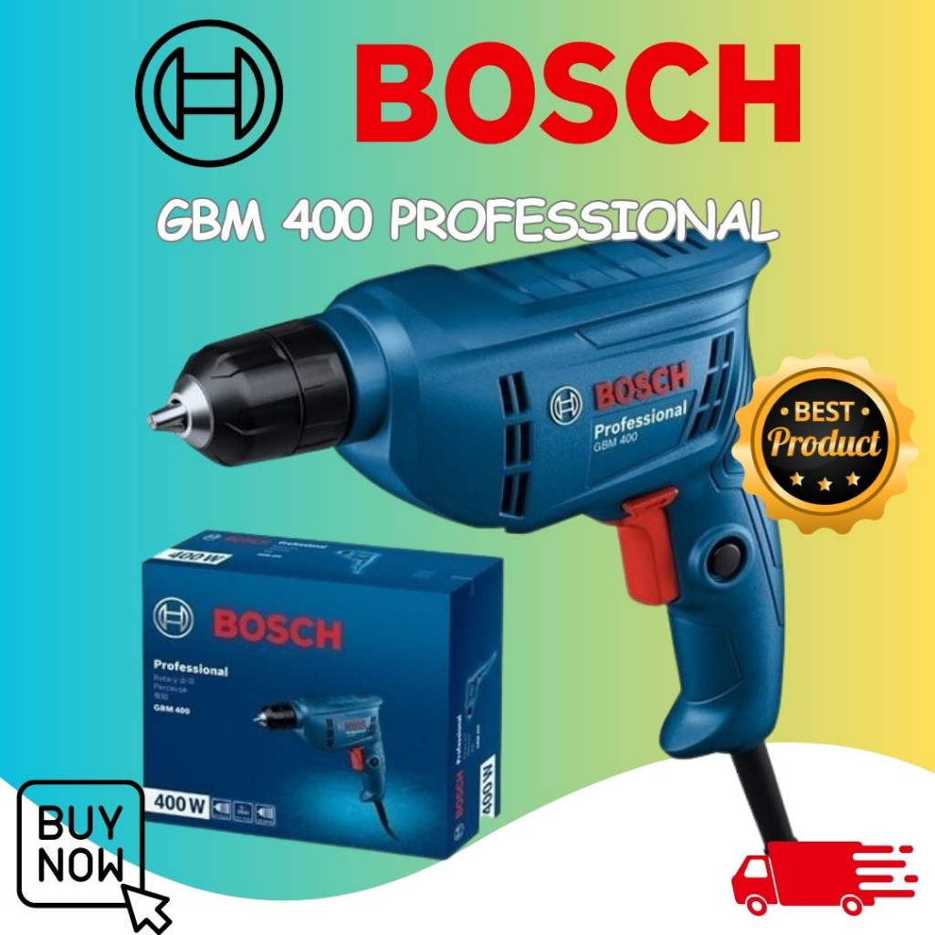 Jual Alat Bor Besi Bosch GBM 400 Kapasitas Lubang 10mm Chuck Tanpa ...