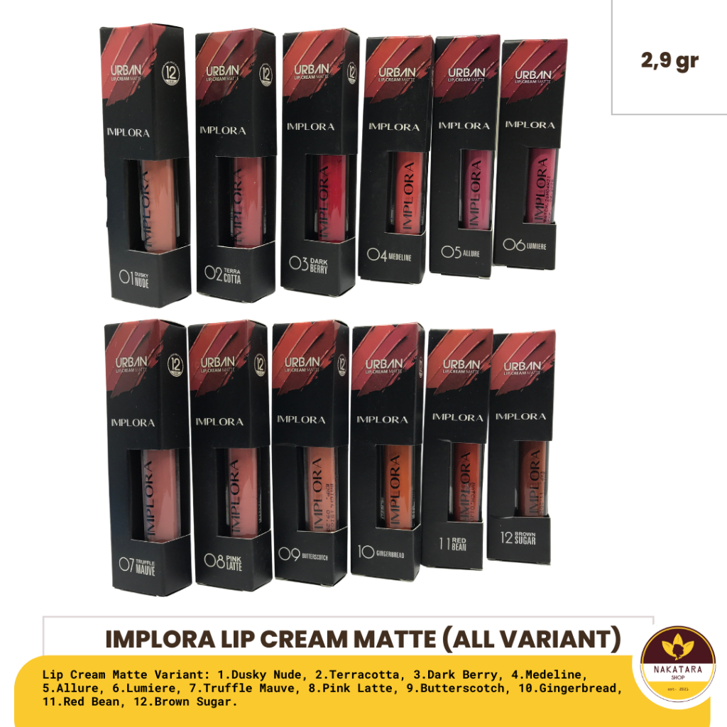 Jual IMPLORA Urban Lip Cream Matte Original All Shades | Shopee Indonesia