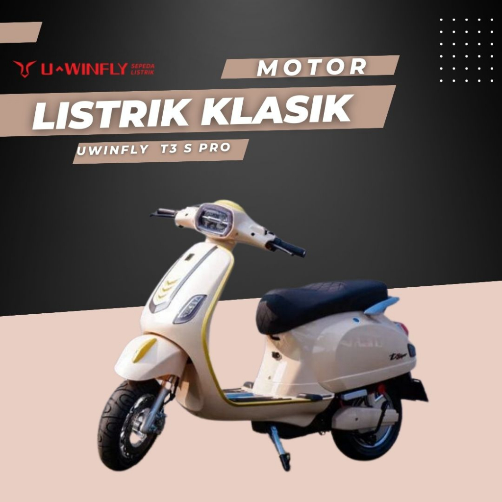 Jual Motor Listrik Uwinfly T3 s Pro Limited Edition/Cream/Putih Susu ...